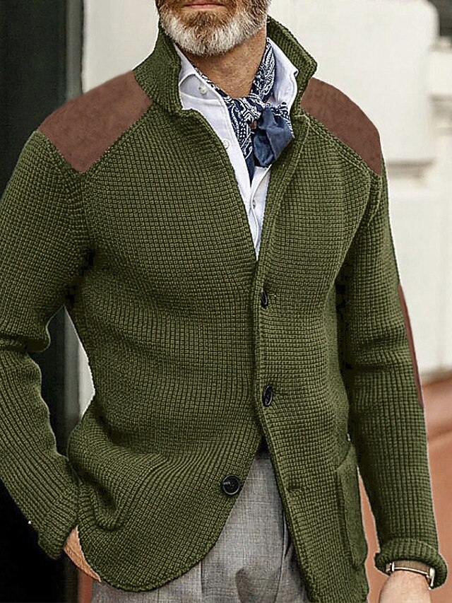 Men's Cardigan Sweater Chunky Cardigan Christmas Sweaters Ribbed Knit ...