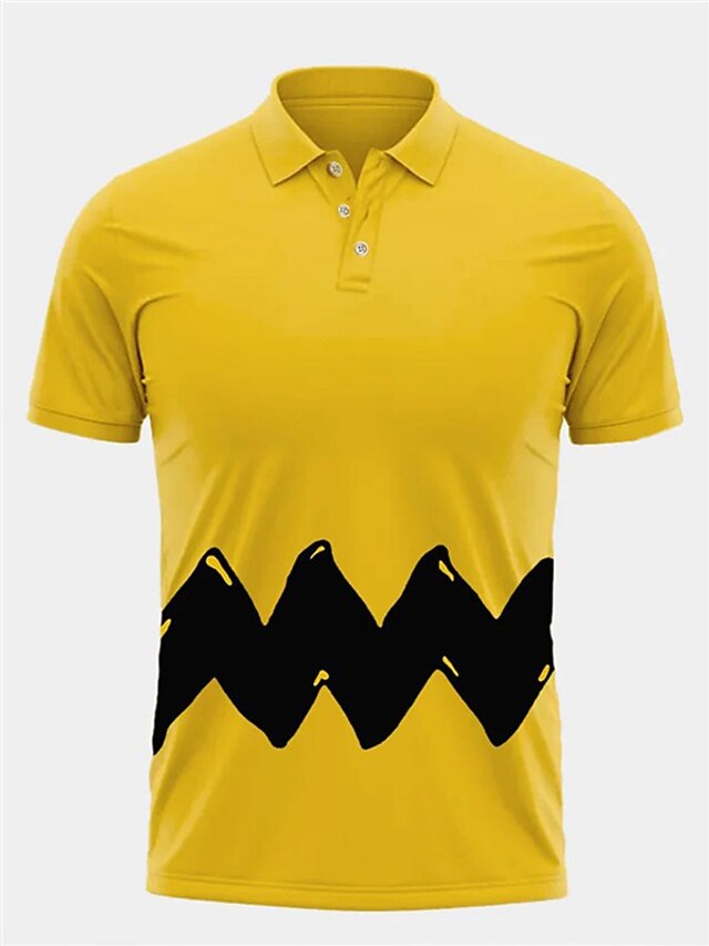 Geometry Men's Casual Print 3D Golf Polo Outdoor Daily Wear Streetwear ...