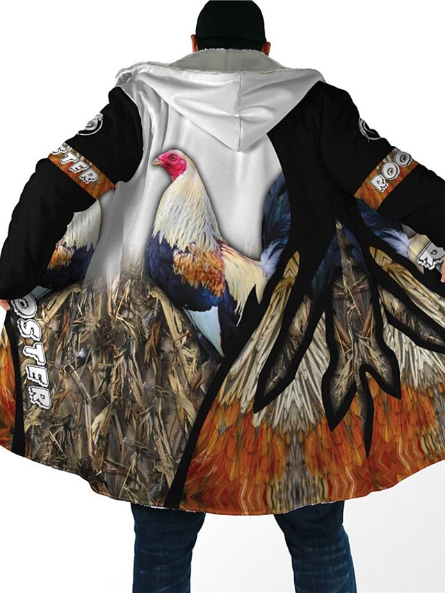 Gallo Abstracto Hombre Chaqueta de lana Abrigo Chaqueta con capucha ...