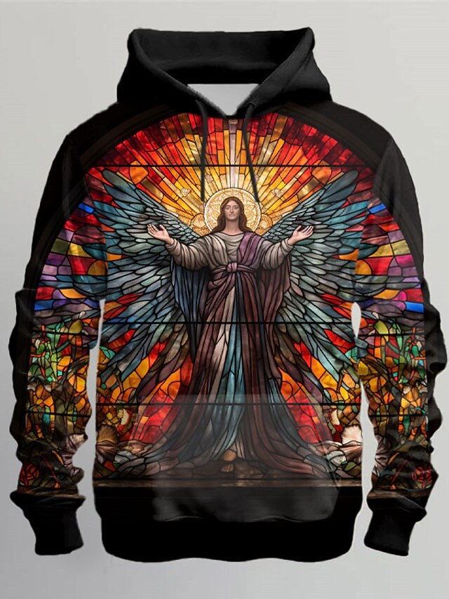 Graphic Jesus Mens Fashion 3d Print Hoodie Sports Outdoor Holiday