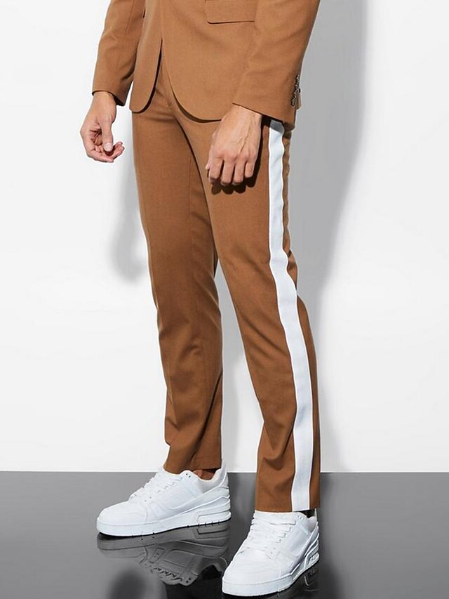 Men's Dress Pants Trousers Chinos Chino Pants Patchwork Zipper Pocket ...
