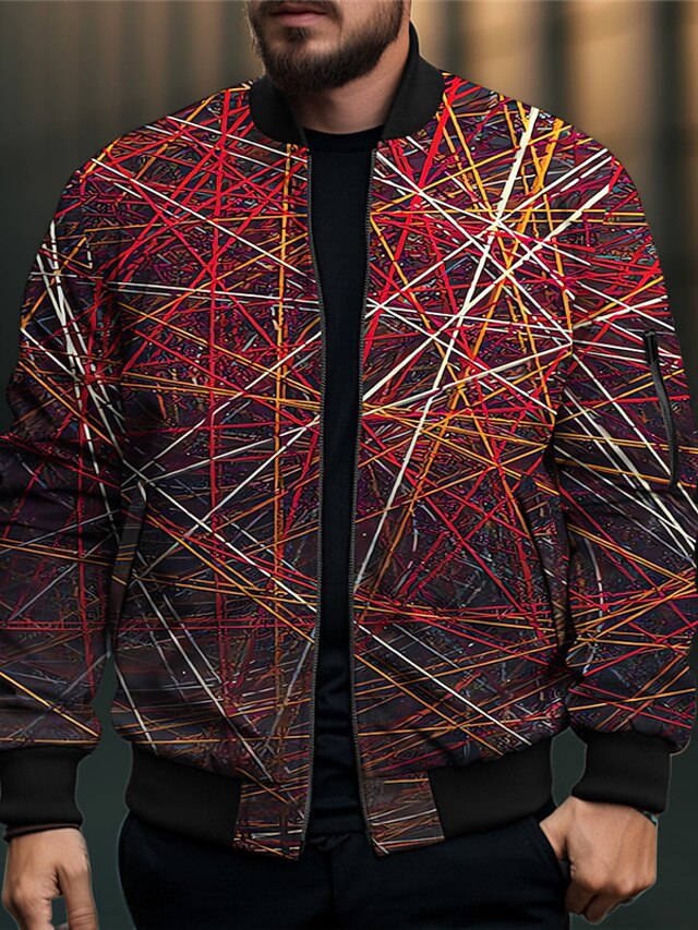 Men's Bomber Jacket Varsity Jacket Outdoor Sport Warm Pocket Fall ...