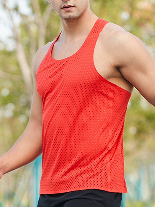 Men's GYM Tank Fitness Tank Basketball Shirt Men Tops Tank Crew Neck Sleeveless Sports & Outdoor ...