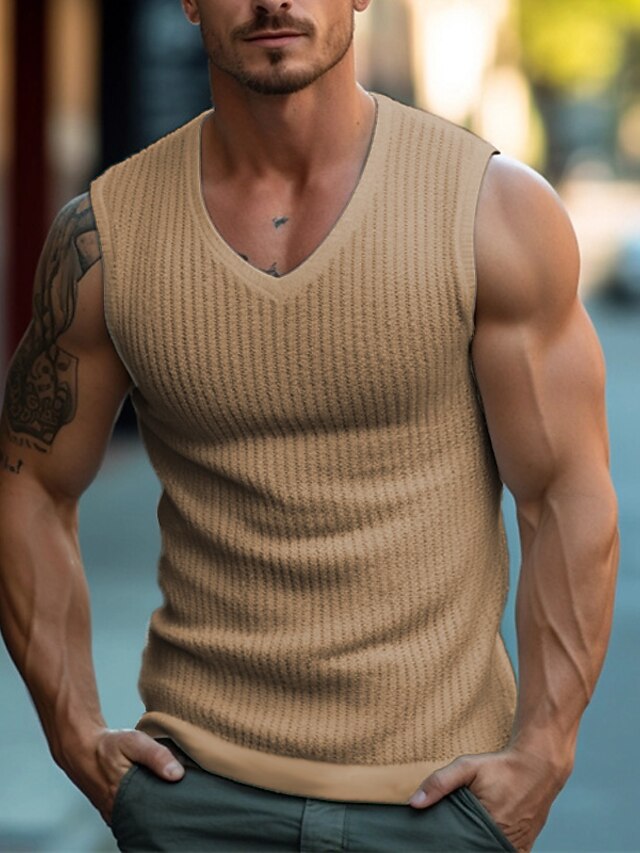 Men's Tank Top Undershirt Sleeveless Shirt Wife beater Shirt Plain Pit ...