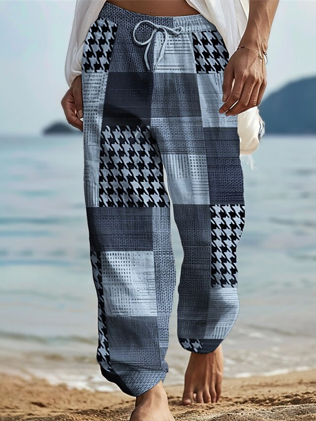 Houndstooth Casual Men's 3D Print Pants Trousers Outdoor Daily Wear ...