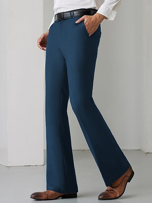Men's Graduation Dress Pants Flared Pants Trousers Suit Pants Pocket ...