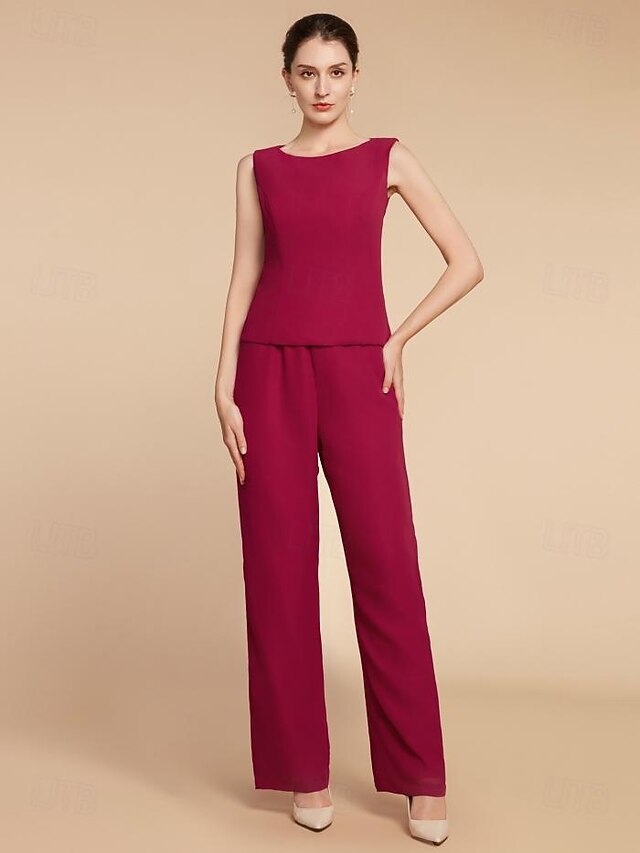 Jumpsuit / Pantsuit Mother of the Bride Dress Wedding Guest Elegant ...