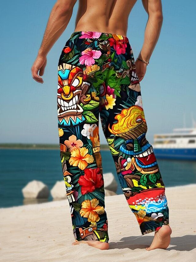 Tiki Tropical Aloha Men's Resort 3D Printed Casual Pants Trousers ...