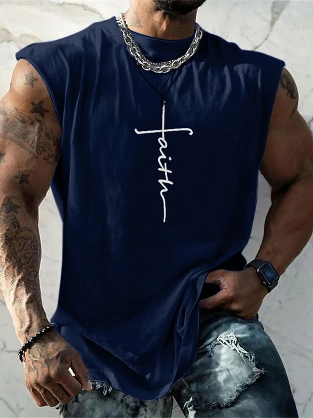 Men's Bible Graphic Faith Vest Top Sleeveless T Shirt for Men ...