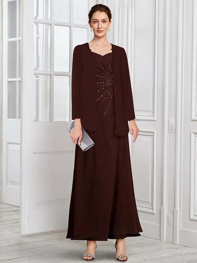 Two Piece A-Line Mother of the Bride Dress Formal Wedding Guest Elegant ...