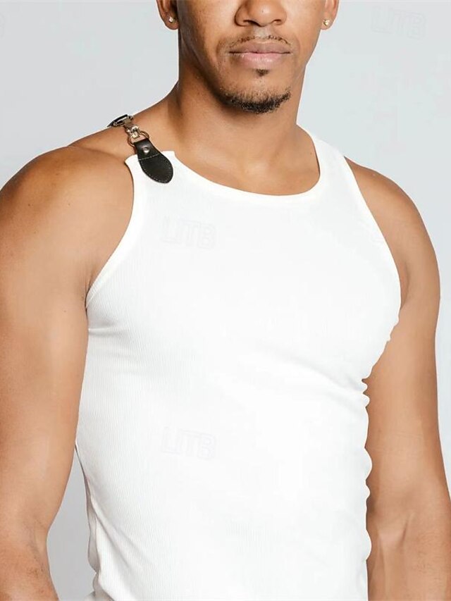 Men's Tank Top Vest Top Undershirt Sleeveless Shirt Sleeveless Round ...
