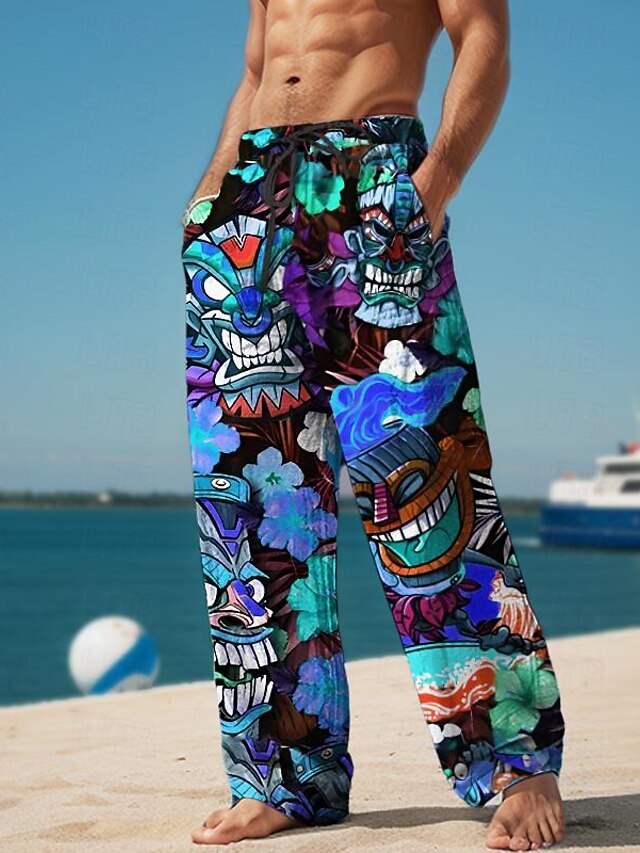 Tiki Tropical Aloha Men's Resort 3D Printed Casual Pants Trousers ...