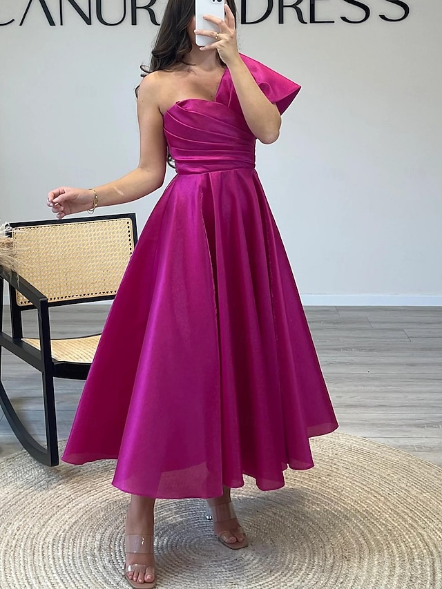 A-Line Cocktail Dresses Elegant Dress Formal Prom Ankle Length 3/4 ...