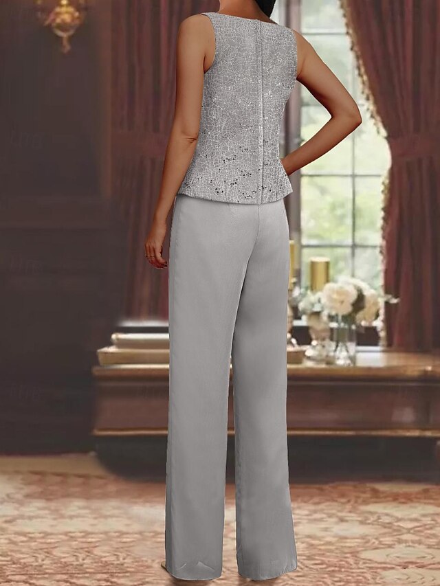 Jumpsuit Pantsuit 3 Piece Floor Length Mother of the Bride Dress ...