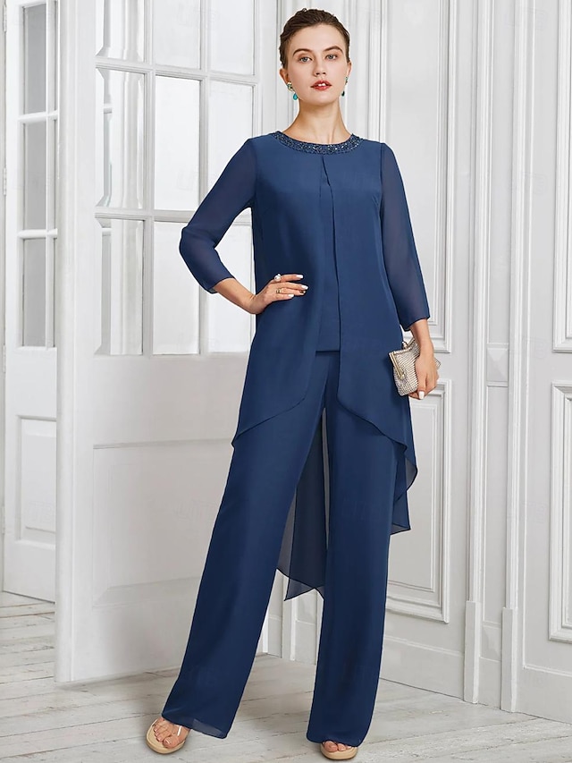Jumpsuit / Pantsuit 3 Piece Mother of the Bride Dress Formal Wedding ...