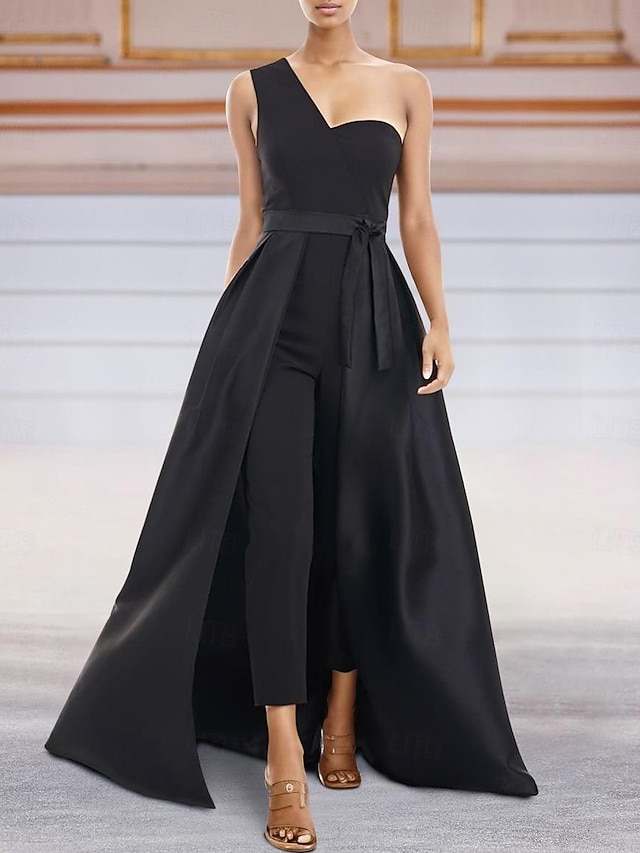 Jumpsuits A-Line Evening Gown Elegant Dress Wedding Guest Sweep / Brush ...