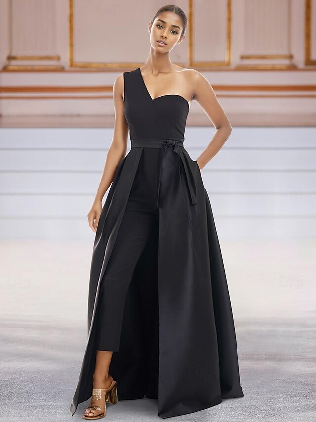 Jumpsuits A-Line Evening Gown Elegant Dress Wedding Guest Sweep / Brush ...