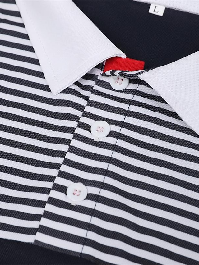 Men's Button Up Polos Cotton Polo Shirt Casual Holiday Lapel Short ...