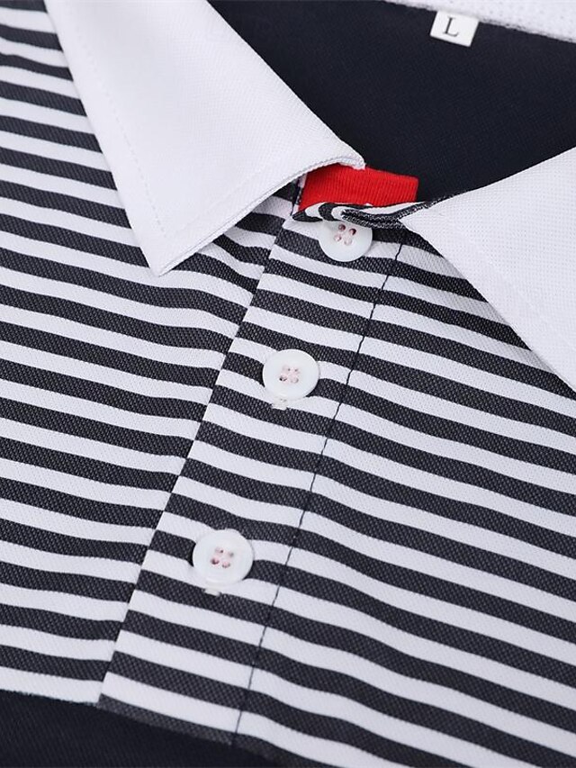 Men's Button Up Polos Cotton Polo Shirt Casual Holiday Lapel Short ...