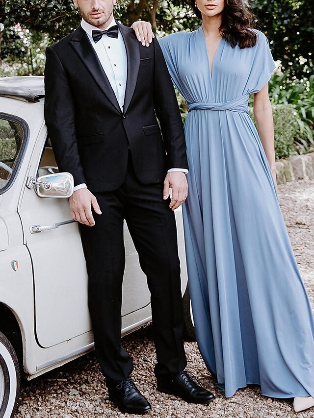 Sheath / Column Bridesmaid Dress Halter Neck Sleeveless Convertible ...