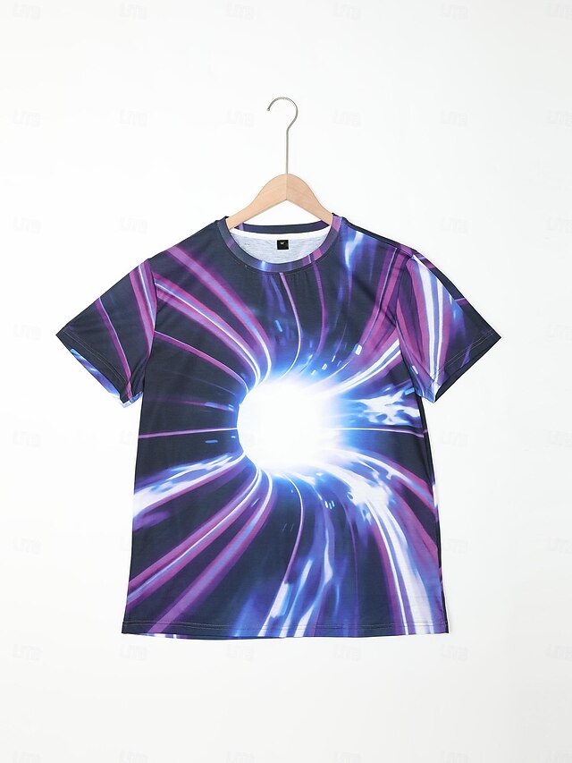 Men's Graphic Optical Illusion T Shirt Tee Short Sleeve T shirt 3D ...