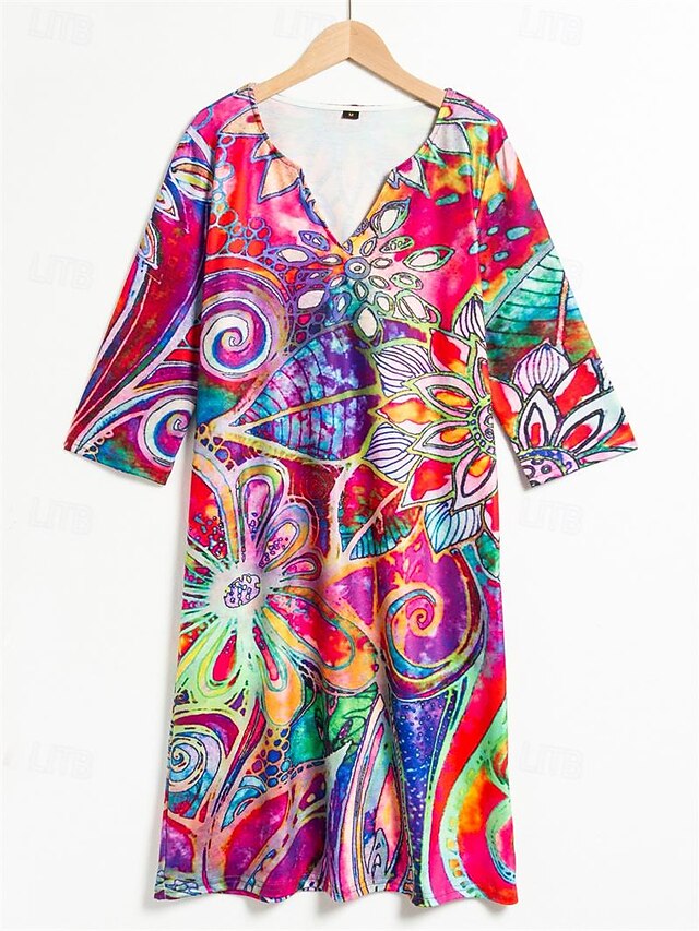 Dames Mini Jurk T-Shirt Jurk Shift Jurk Zomer Jurk Print Jurk Actieve Mode Streetwear Buiten ...