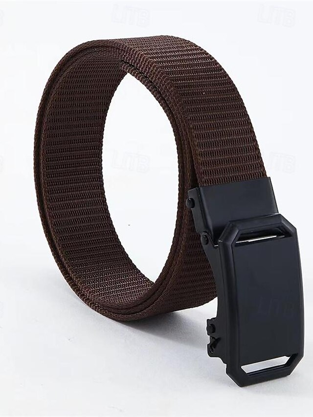 Men's Belt Outdoor Belt with Metal Buckle Automatic Buckle Nylon ...