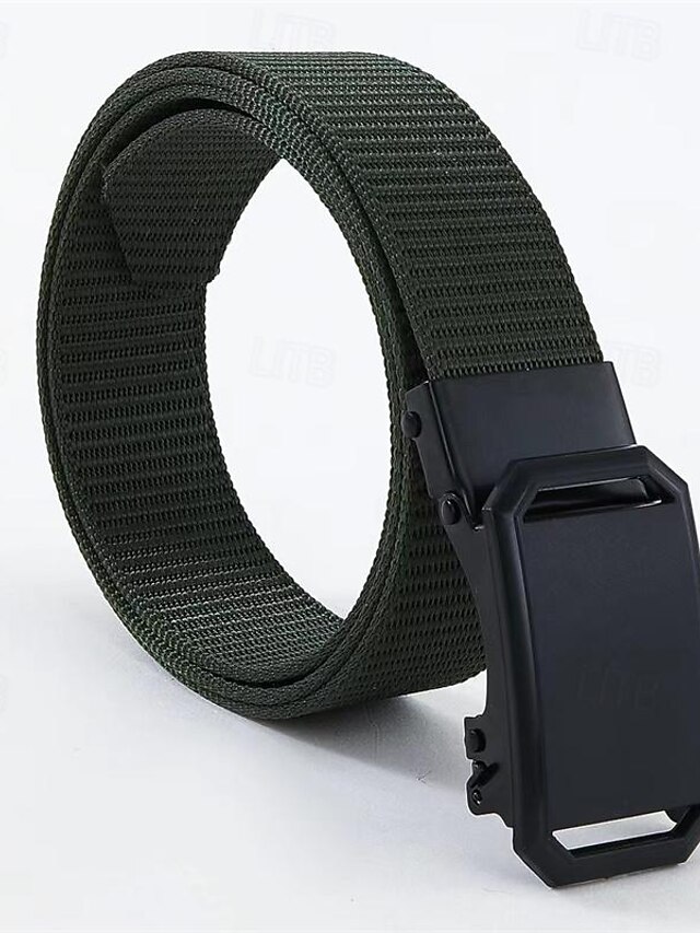 Men's Belt Outdoor Belt with Metal Buckle Automatic Buckle Nylon ...