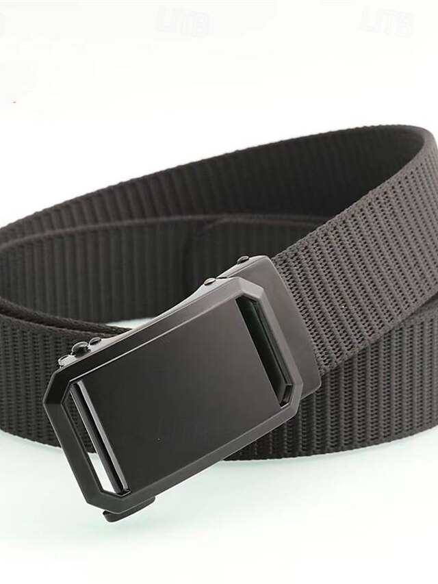 Men's Belt Outdoor Belt with Metal Buckle Automatic Buckle Nylon ...