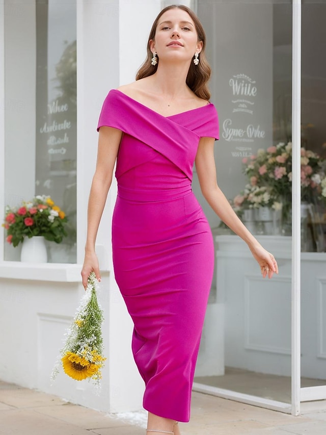 Robes cocktail A-Line Élégante Robe Invité de mariage Formelle Longueur ...