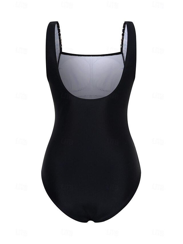 Womens Swimwear One Piece Swimsuit Tummy Control Printing Leopard