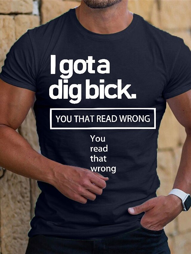 Men's Short Sleeve Graphic T-Shirt | Funny Wordplay Humor Design - 'I ...