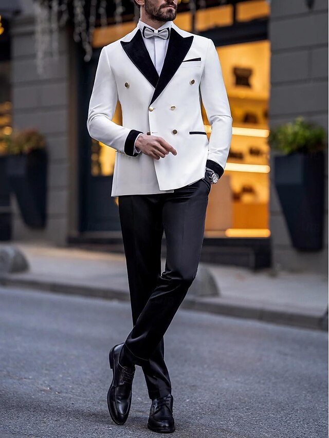 Pour des hommes Bal de promo Soirée Costumes Blanche Luxe Formel ...