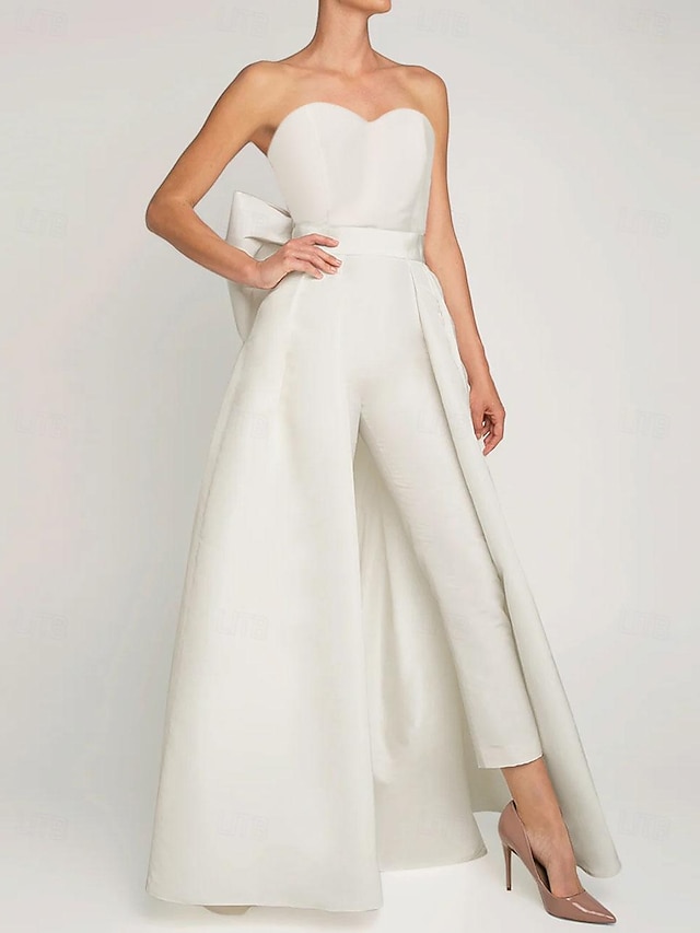 Jumpsuits Elegant Dress Wedding Guest Detachable Sleeveless Sweetheart ...