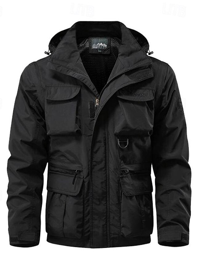 Men's Outdoor Jacket Cargo Jacket Hoodie Jacket Hiking Jacket Outdoor ...