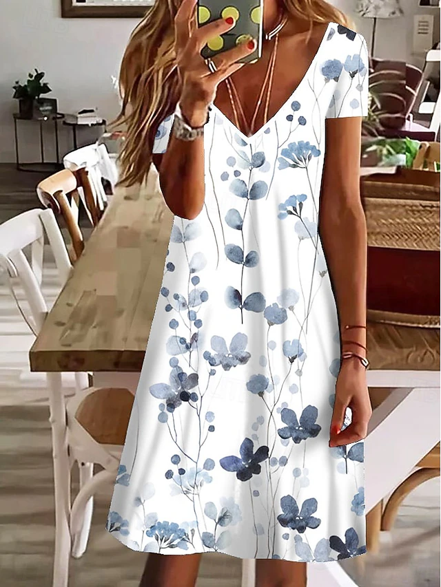 Dames Mini Jurk Petite Jurk T Shirt Jurk Tee Jurk Zomerjurk Actieve Mode Streetwear Buiten ...