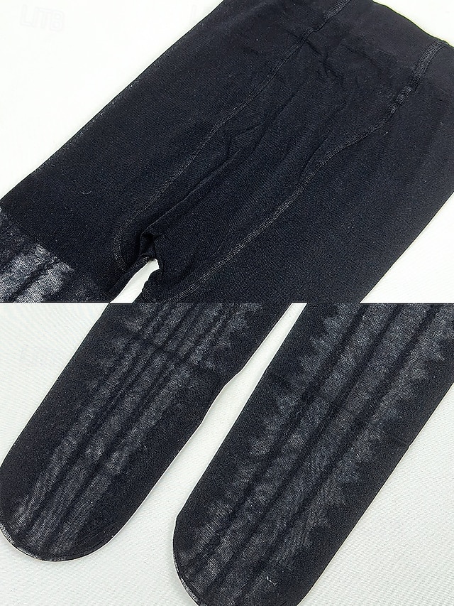 Elegant Sheer Pantyhose With Delicate Vertical Stripe Pattern Soft