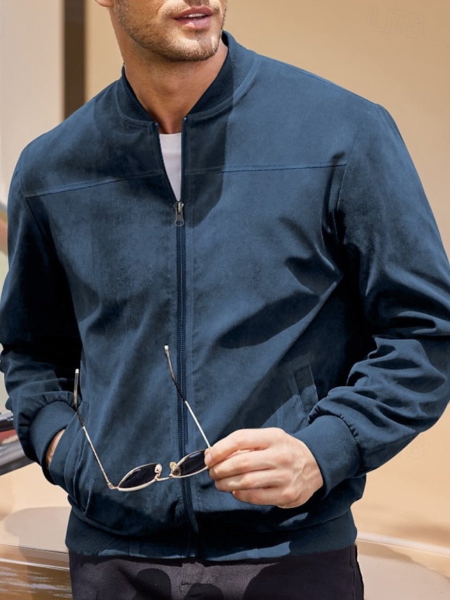 Men's Bomber Jacket Transition Jacket Going out Pocket All Seasons ...
