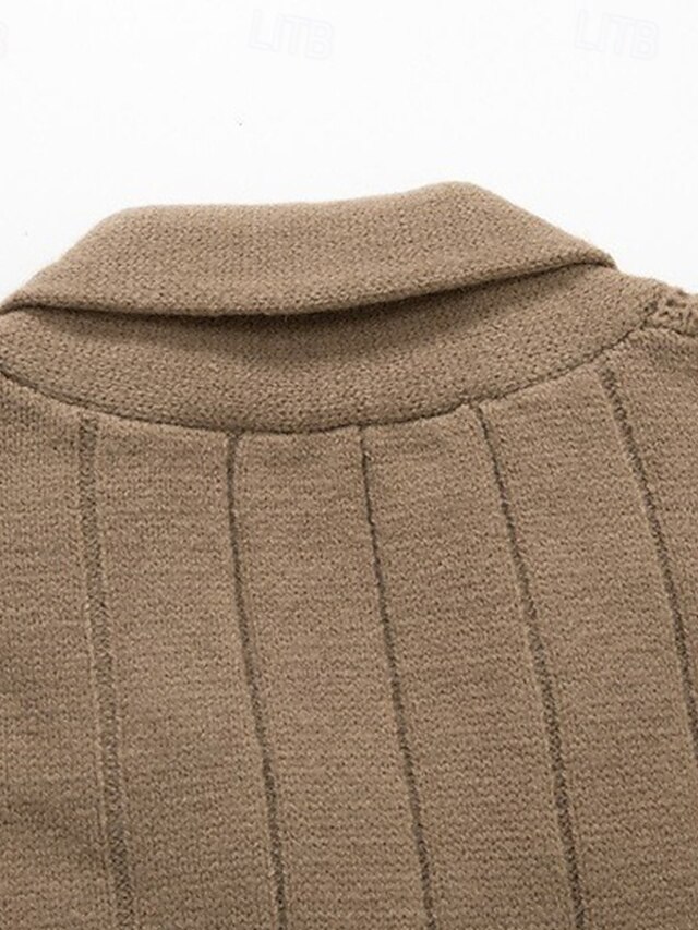Men's Cardigan Sweater Cropped Sweater Zip Sweater Knit Sweater Ribbed ...