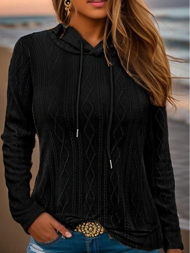 Women's Sweatshirt Elegant Modern Plain Work Crew Neck Zipper Loose Fit ...