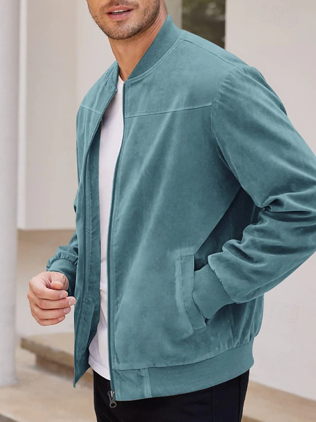 Men's Bomber Jacket Transition Jacket Going out Pocket All Seasons ...