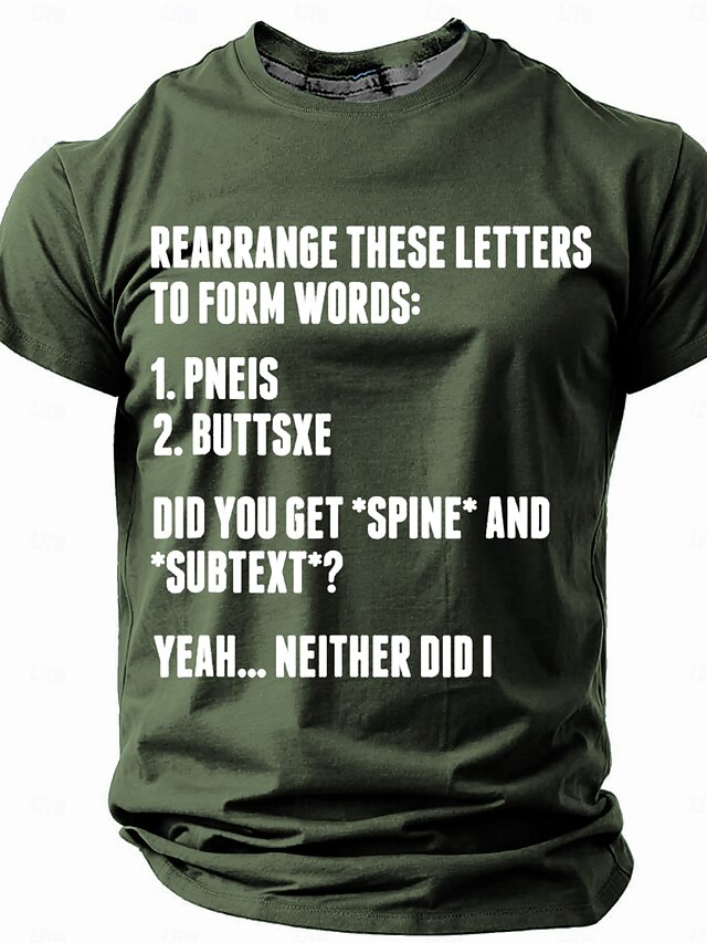 Men's Funny Graphic T-Shirt | Dirty Mind Puzzle 'Pneis Buttsxe ...