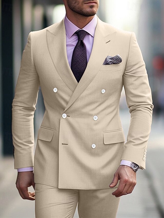 Burgundy Grape Purple Men's Wedding Suits Solid Colored 2 Piece Daily Business Tailored Fit ...