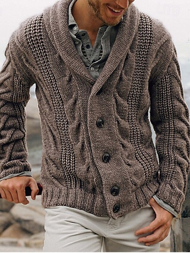 Men's Cardigan Sweater Cropped Sweater Zip Sweater Knit Sweater Ribbed ...