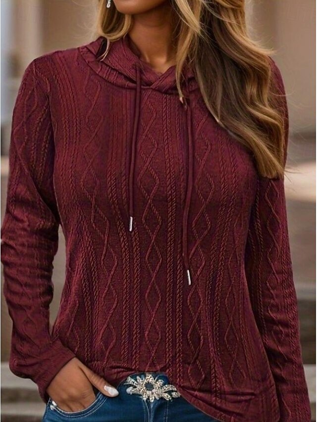 Women's Sweatshirt Elegant Modern Plain Work Crew Neck Zipper Loose Fit ...