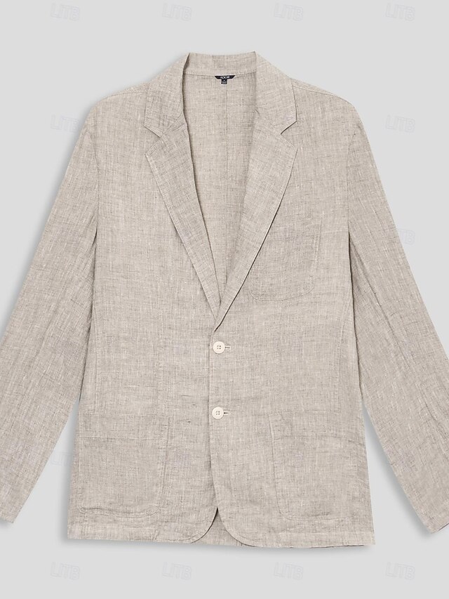 Men's 100% Linen Blazer Jacket Wedding Party Anniversary Summer Spring ...