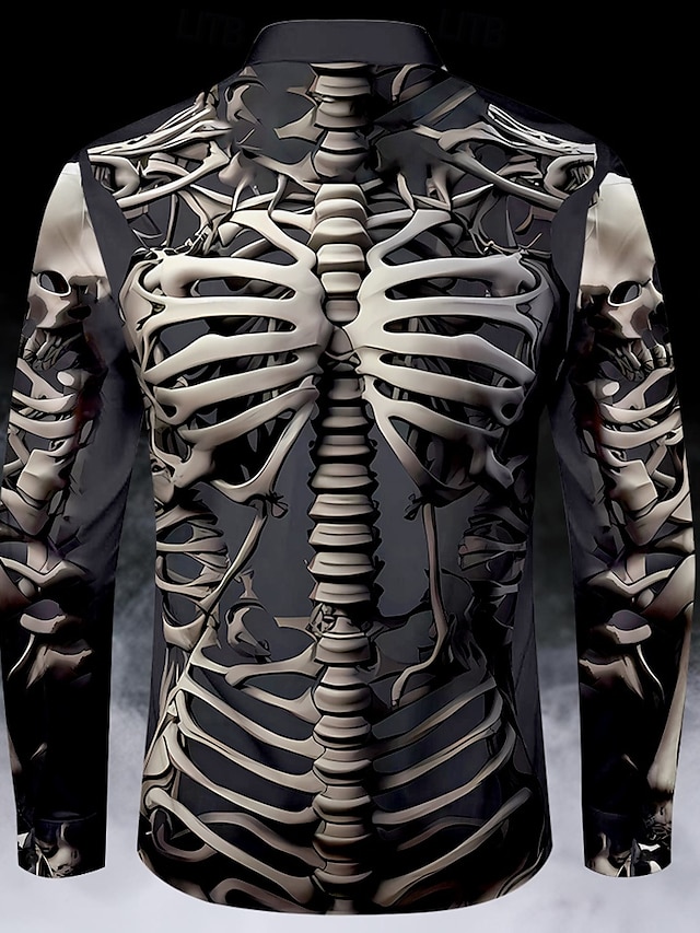 Skull Men's Graphic Skull Skeleton T Shirt Long Sleeve T shirt 3D Print ...