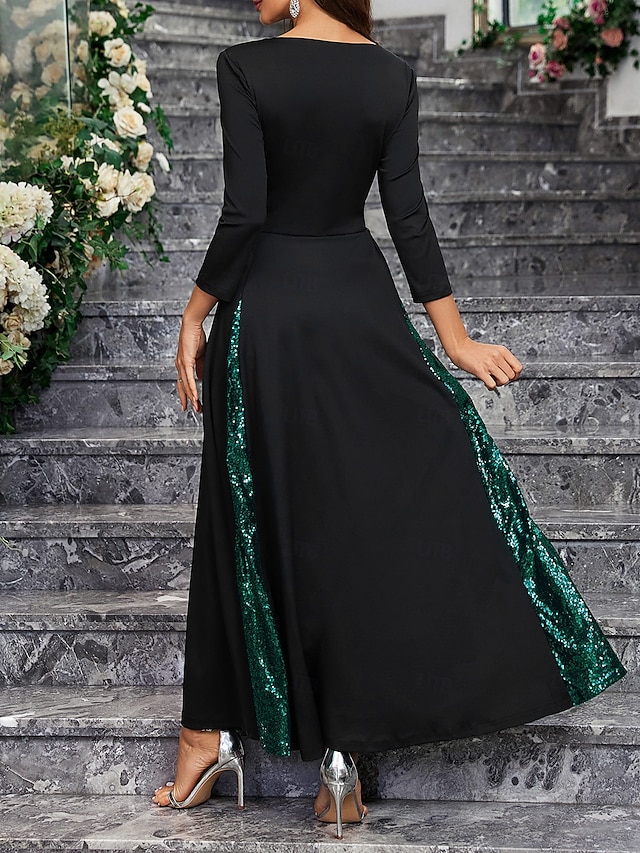 A-Line Robes de cocktail Robe scintillante Formelle Longueur cheville ...