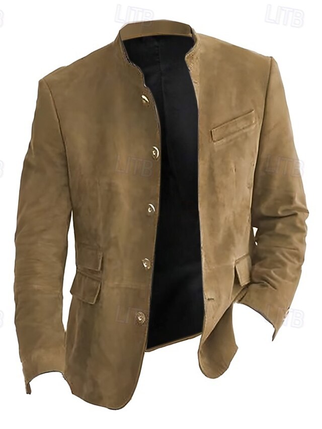Men's Lightweight Jacket Casual Jacket Faux Suede Jacket Daily Vacation ...