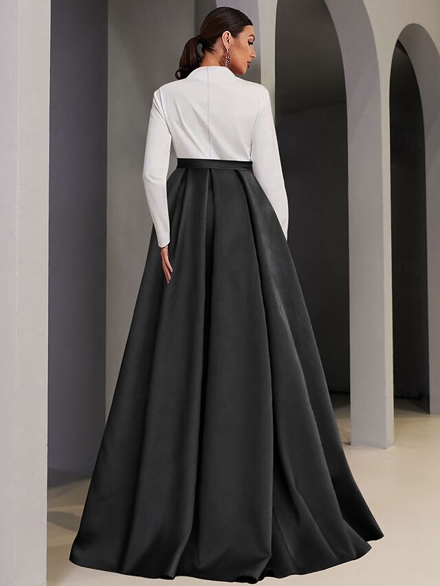 Robe de soirée A-Line robe élégante formelle longueur de sol manches ...